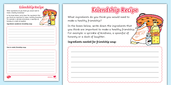 Friendship Recipes | twinkl.co.uk