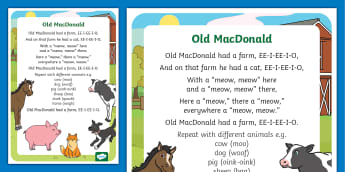 Old MacDonald Had a Farm | Nursery Rhymes UK Resources