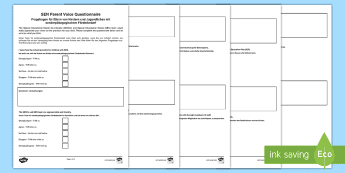 Parent Questionnaires | twinkl.co.uk