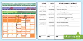 Classroom Calendar Display Resources | Primary