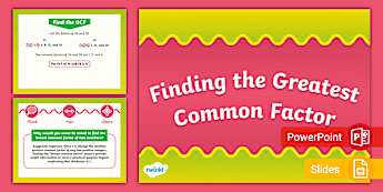 Greatest Common Factors | twinkl.com