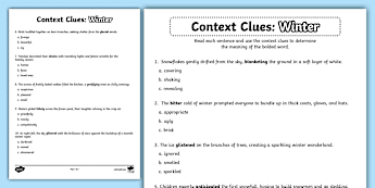 Context Clues Worksheets | twinkl.com