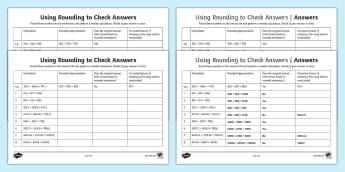 Year 5 Rounding to Check Answers - KS2 Maths Resources