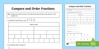 Comparing and Ordering Fractions | twinkl.com.au