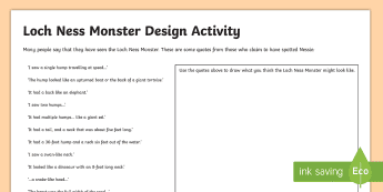Loch Ness Monster Activities | twinkl.co.uk