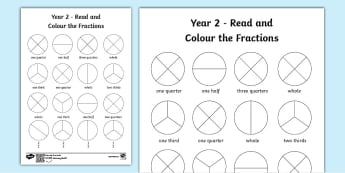 Fractions Colouring - Twinkl
