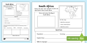 South Africa Africa - Africa - KS2 - Geography Resources
