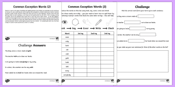 Common Exception Words Year 2 • Twinkl.ca