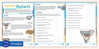 Separating Mixtures Activities | twinkl.co.uk