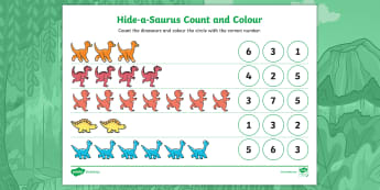 Hide-a-Saurus story book and accompanying activities.