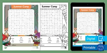 Summer Camp Word Searches | twinkl.com