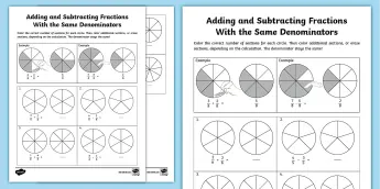 Adding Fractions Worksheets | twinkl.com