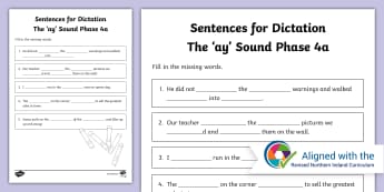 'ay' sound Phase 4a - Stage 5/6 Phonics - Linguistic Phonics - Resources