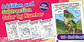 Addition Color by Numbers | twinkl.com