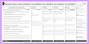 Semicolon Worksheets | twinkl.ca