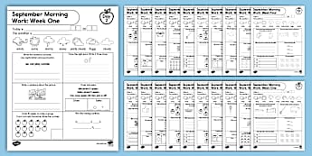 Morning Work Resources for First Grade - Twinkl