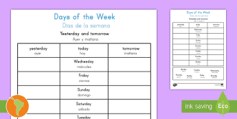 Spanish Days of the Week | twinkl.com