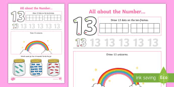 Number 13 - All About Numbers - EYFS - Primary Resources