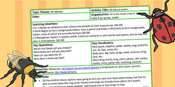 Science and Investigation Minibeasts Early Years (EYFS) - Topics S