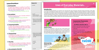 Use of Everyday Materials - Year 2 Science Resources