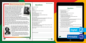 Black History Comprehension Worksheets | twinkl.com