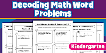 Word Problems Worksheets & Printables | Kindergarten | Twinkl
