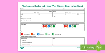 Assessment & Targets The Leuven Scales Early Years (EYFS) - Primary