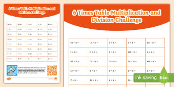 The Six Times Table - 6 Times Table Games and Worksheets