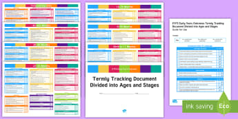 Assessment EYFS Tracking Sheets Early Years (EYFS)
