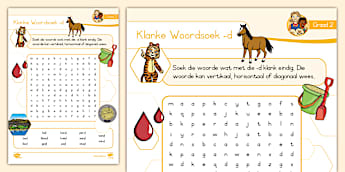 Woorde wat met t/d eindig Kwartaal 4 (Term 4) - Graad 2 (Grade2