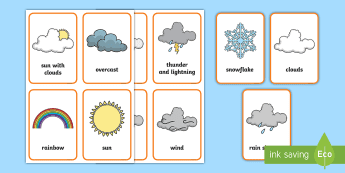 Weather Vocabulary Flashcards | twinkl.ca