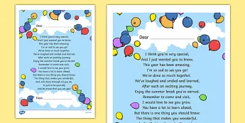 End of Year Poem | Twinkl