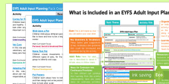 EYFS Adult Input Planning Packs Early Years (EYFS) - Twinkl
