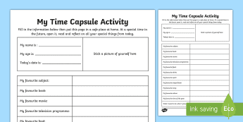 Time Capsule Activity Sheets | twinkl.com.au