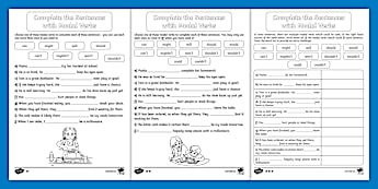 KS2 Modal Verbs Worksheets and Activities - Twinkl