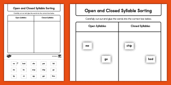 Syllable Sorting Worksheets | twinkl.com
