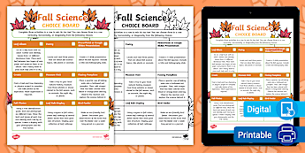 Science Choice Boards | twinkl.com