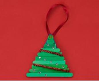 Paddle Pop Stick Christmas Tree Craft - Twinkl