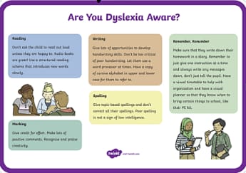 Classroom Adjustments for Students with Dyslexia - Twinkl