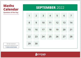 👉 September 2022 Calendar: Maths Question of the Day