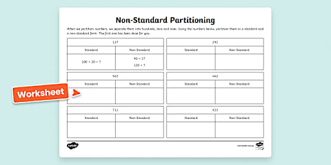 Year 2 Partitioning 2-Digit Numbers in Different Ways Activity Sheet