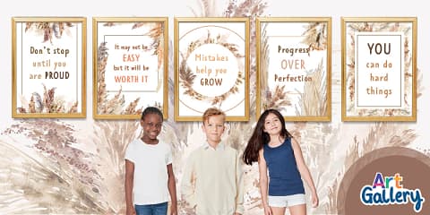 It Is Ok To... Positive Affirmations Boho Neutral Poster