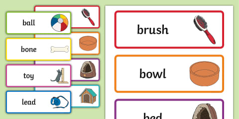 Pets Topic Word Cards
