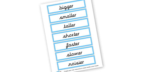 Comparative Adjectives Display Posters