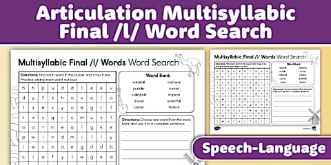 Articulation Multisyllabic /l/ Sound Coloring Pages for SLP | Initial ...