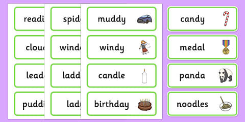 Final D Sound Word Cards