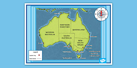 Map of Australia Jigsaw Cut and Paste Activity