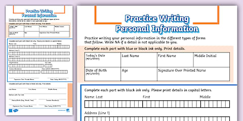 How to Fill Out Forms: Activity Sheet | Grade 5 | Twinkl