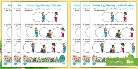 Feeding the Easter Bunnies Worksheet
