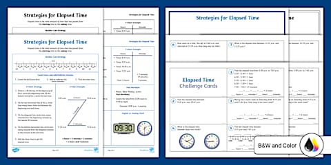 Elapsed Time Ruler Printable Math Tool
